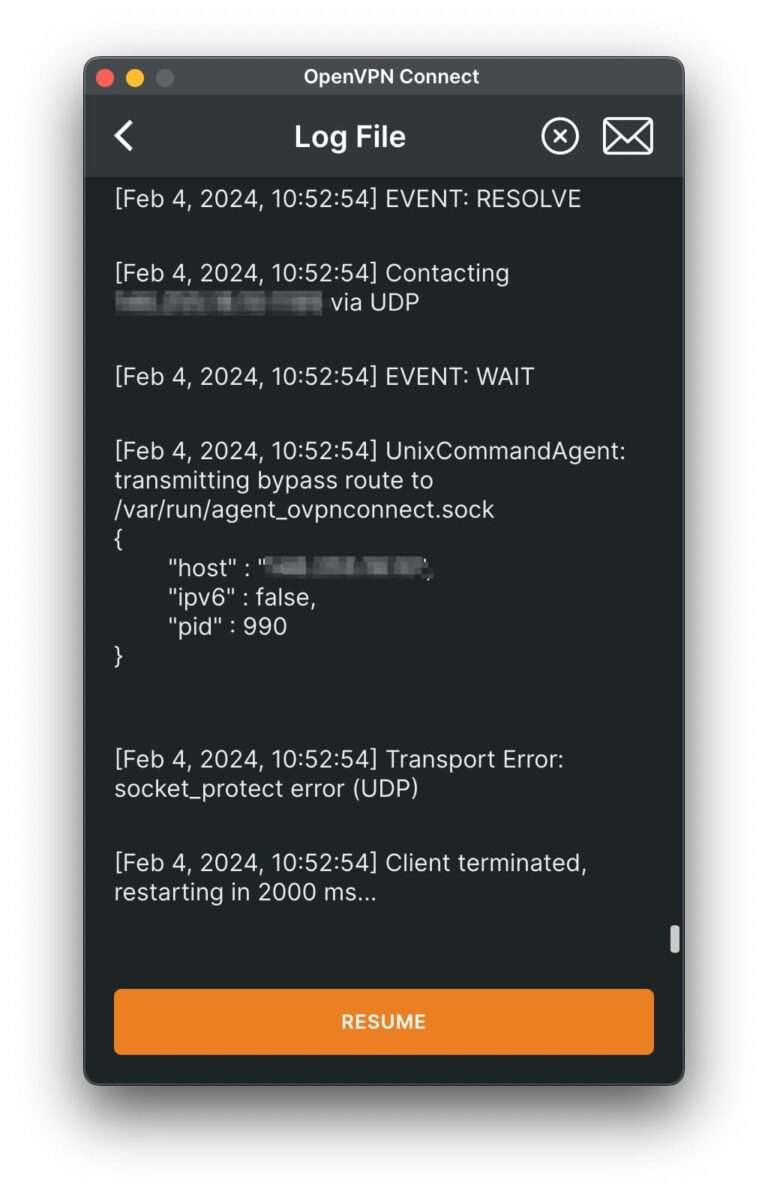 Solución a errores de conexión en OpenVPN Connect para macOS - Administración de Sistemas
