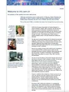 El primer sitio web de la historia: Algo que cambio Internet para ...