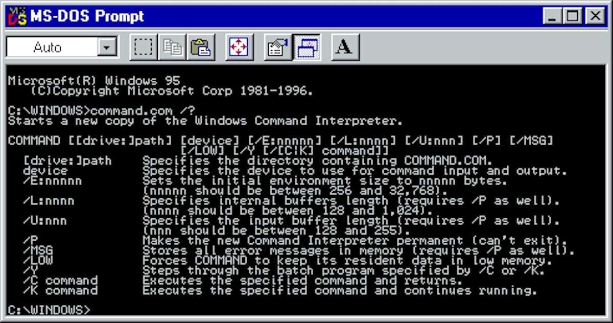 COMMAND.COM: El intérprete de comandos predeterminado para MS-DOS y ...